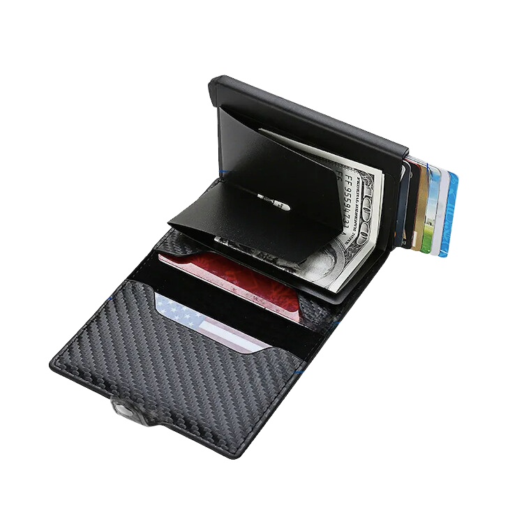 Billetera inteligente con broche y seguridad RFID - Innovedades.cl